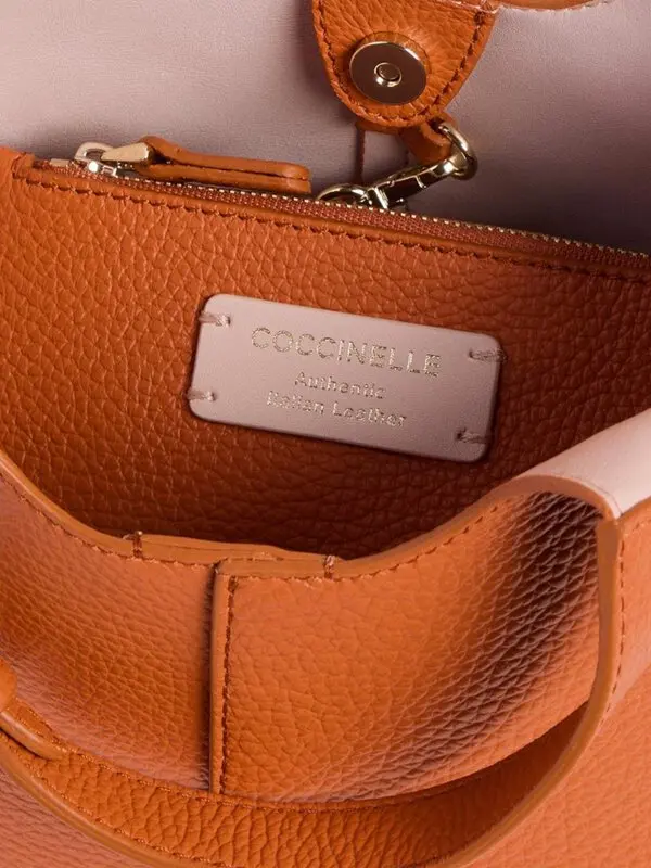 COCCINELLE C-easy Hammered Leather Mini Handbag - Red