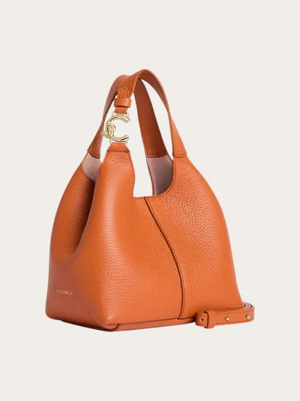 COCCINELLE C-easy Hammered Leather Mini Handbag - Red
