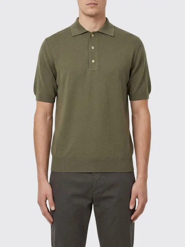 ZANONE Cotton Knit Polo Shirt - Green