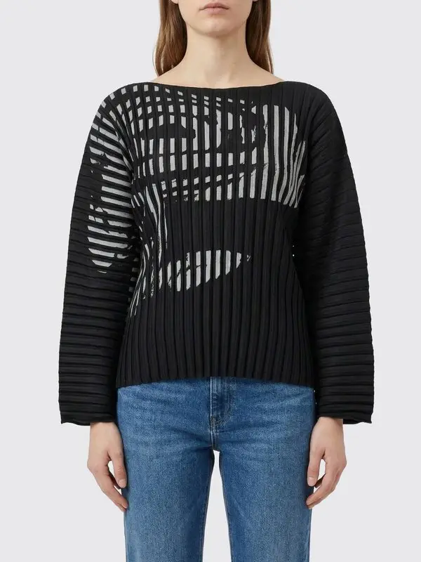 Liviana Conti Graphic Print Pleated Top
