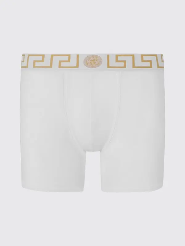 Versace Greca Stretch Cotton Boxers - White