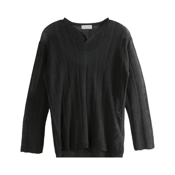YOHJI YAMAMOTO POUR HOMME Henry Neck Pullover Top