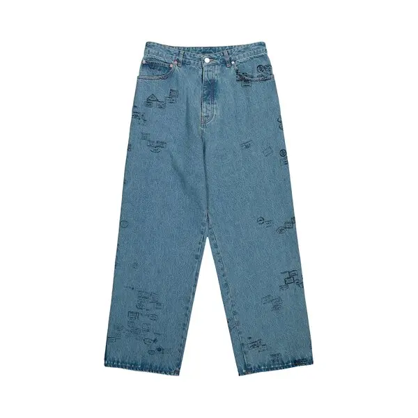 Vetements Passport Stamps Jeans