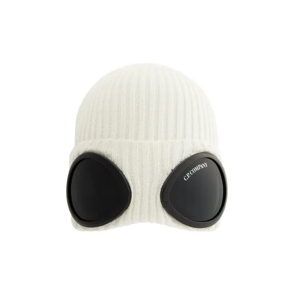 C.P. COMPANY Cotton Goggle Beanie - White