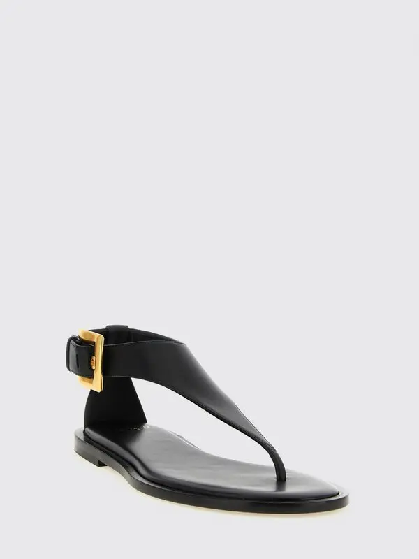 Balmain Leather Anthem Sandals - Black