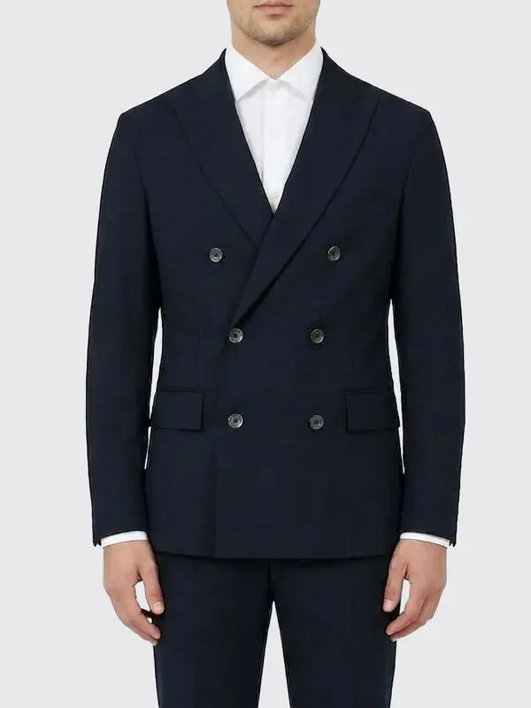 PAOLO PECORA Double Breasted Jacket - Blue