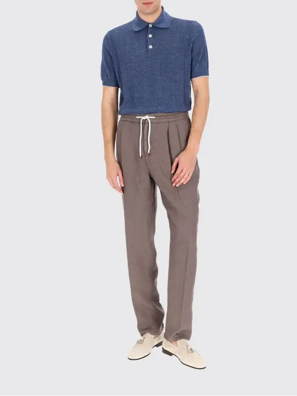 Brunello Cucinelli Cotton Knit Polo Shirt - Blue