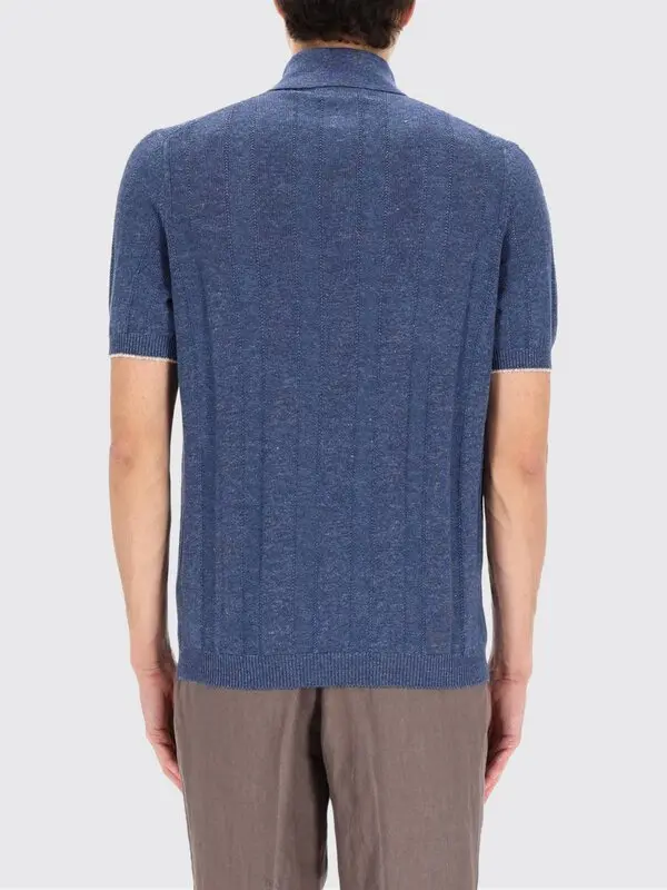 Brunello Cucinelli Cotton Knit Polo Shirt - Blue