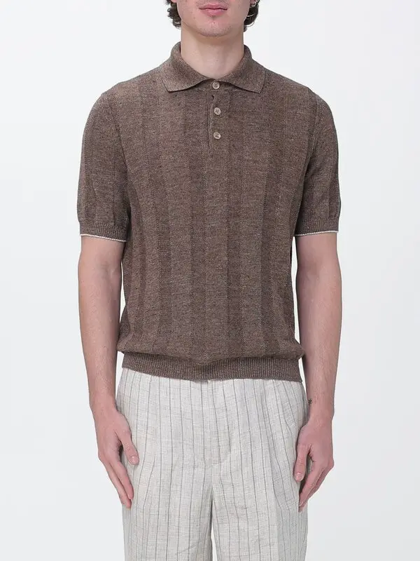 Brunello Cucinelli Cotton Knit Polo Shirt - Brown