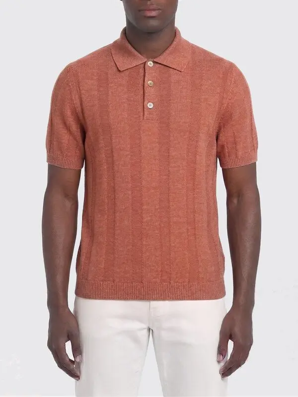 Brunello Cucinelli Cotton Knit Polo Shirt - Peach