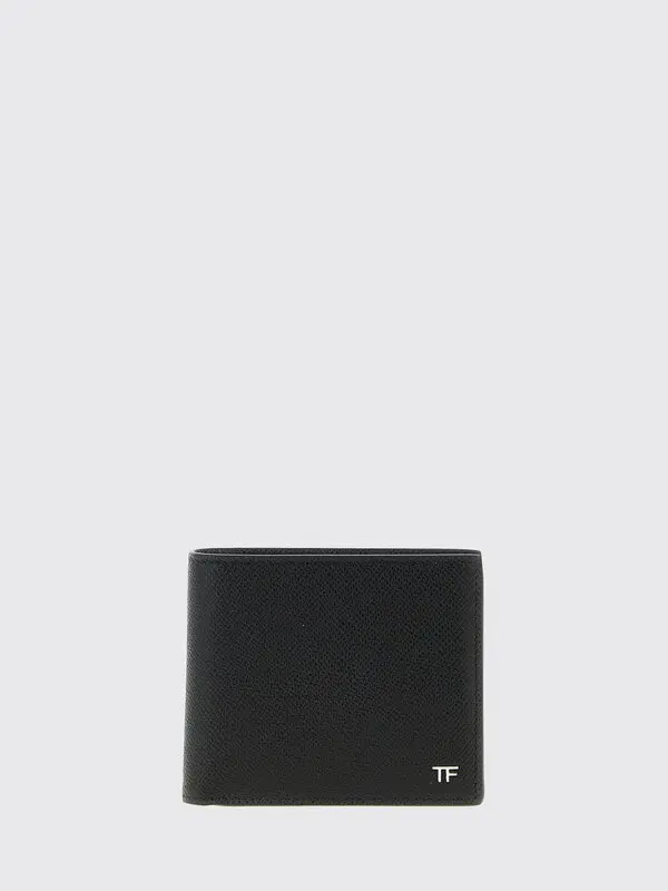 TOM FORD Grained Calfskin Leather Bifold Wallet With Monogram