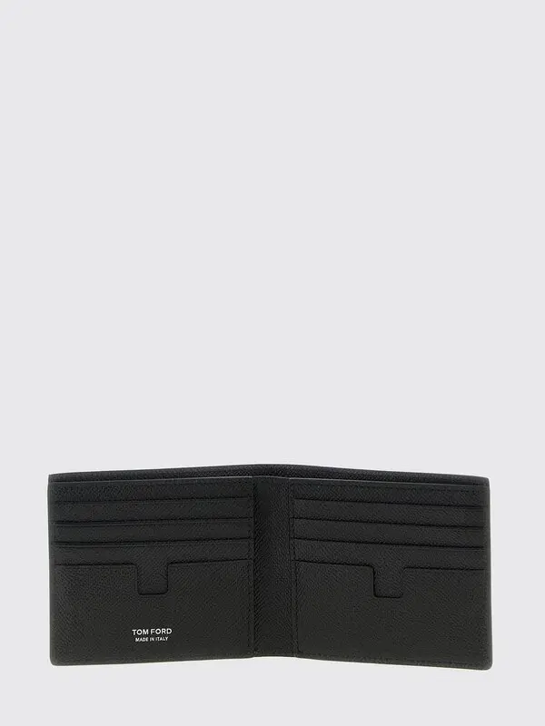 TOM FORD Grained Calfskin Leather Bifold Wallet With Monogram