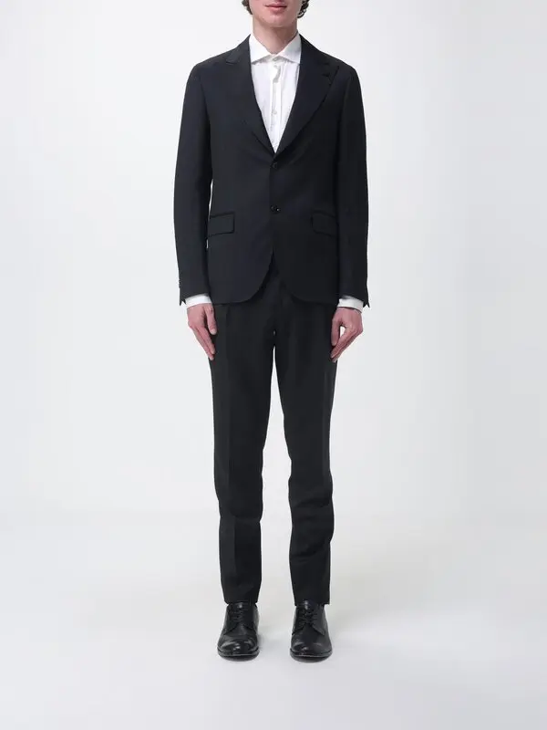 LARDINI Virgin Wool Single-breasted Suit - Black