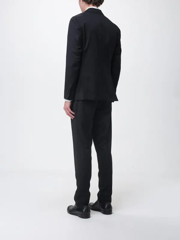 LARDINI Virgin Wool Single-breasted Suit - Black