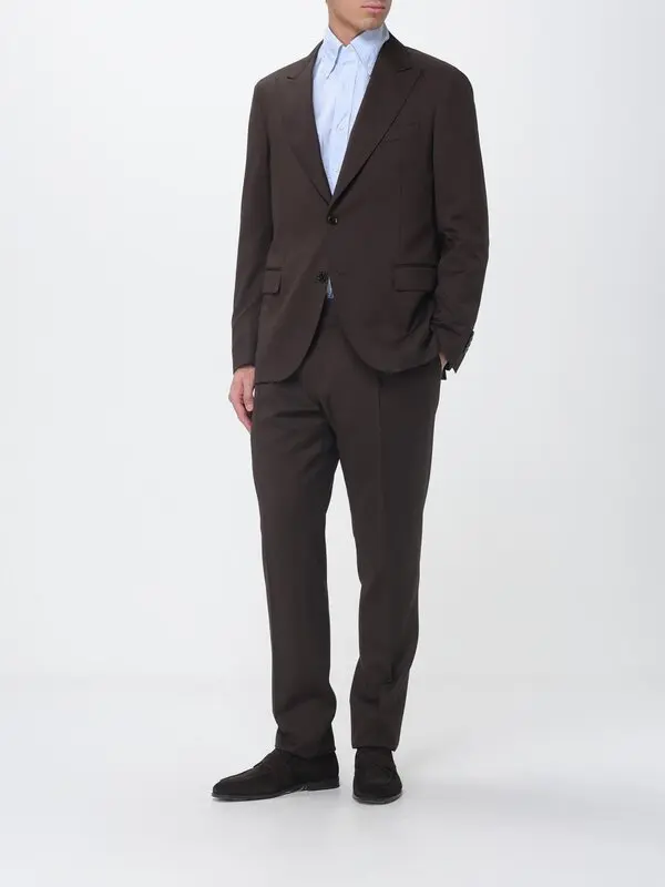 LARDINI Virgin Wool Single-breasted Suit - Brown