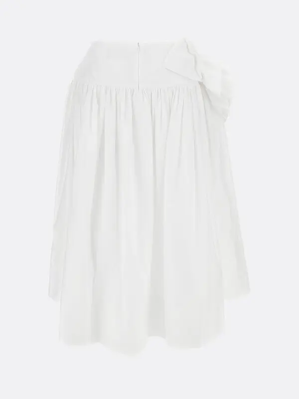Simone Rocha Cotton Midi Skirt With Maxi Flower Detail - White