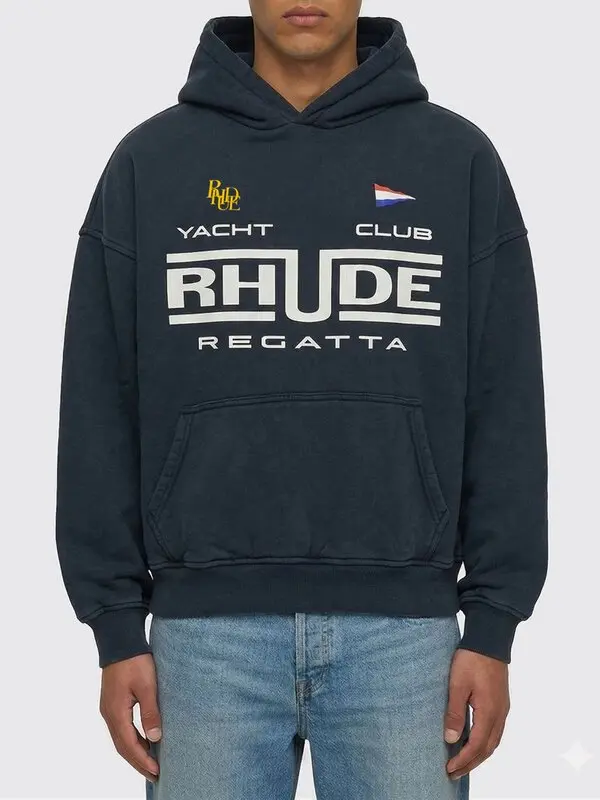 Rhude Cotton Hoodie - Black
