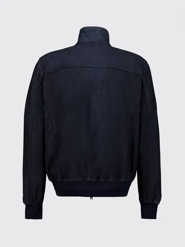 Boglioli Suede Bomber Jacket - Navy