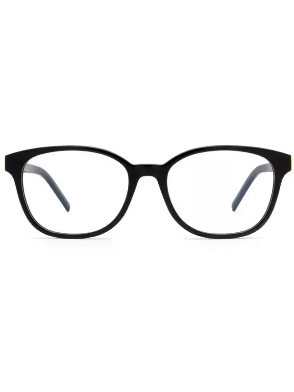 Saint Laurent Logo-plaque Square Eyeglasses - Black