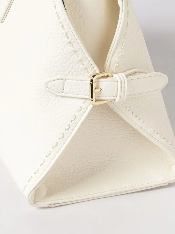 ERMANNO FIRENZE Grained Leather Satchel - White