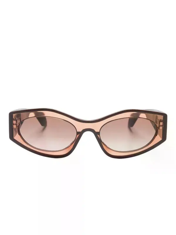 AZZEDINE ALAIA Oval-frame Sunglasses - Brown