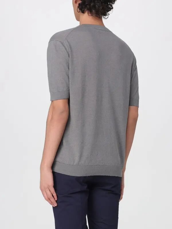 ZANONE Crew Neck Short Sleeve Pullover In Linen And Cotton Blend - Grey 1