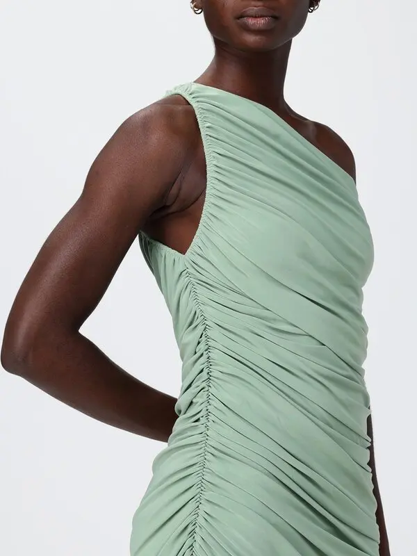 Norma Kamali One-shoulder Ruched Dress - Green