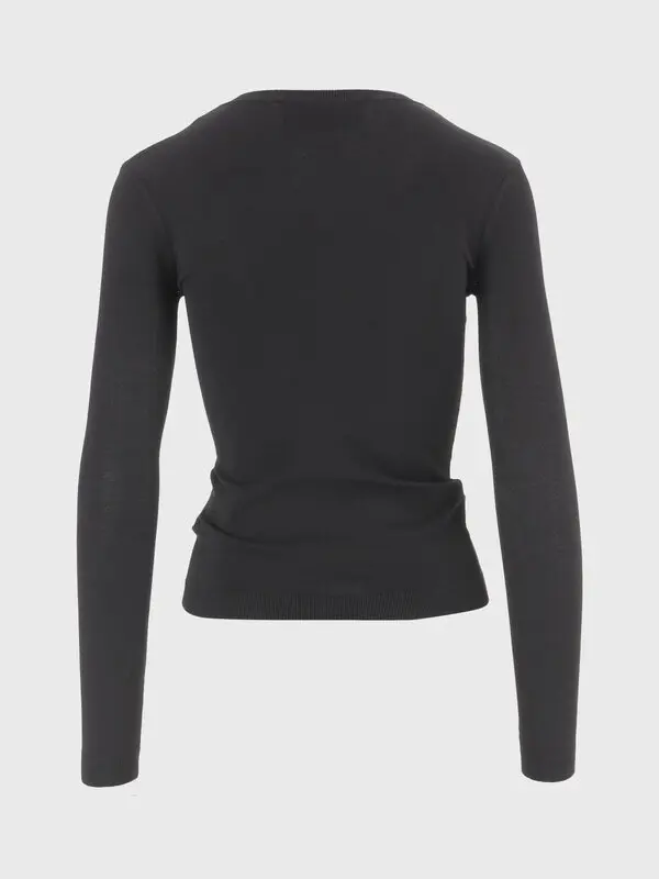 Valentino Garavani Ribbed Knit Bow Detail Sweater