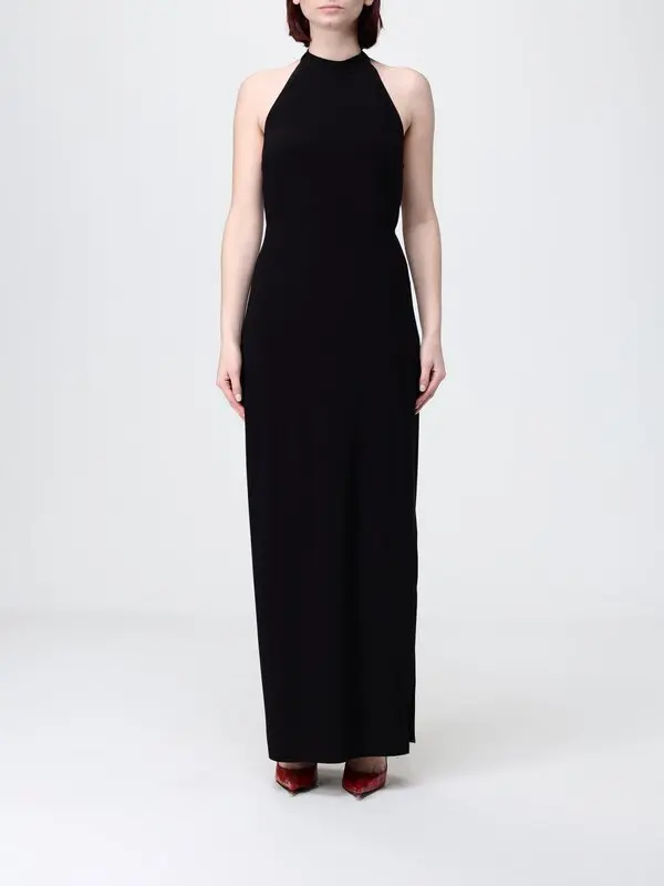 Norma Kamali Halterneck Maxi Dress With Slit