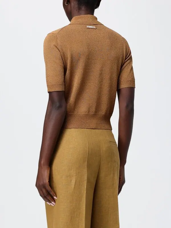 Pinko Cropped Knit Cardigan With Classic Collar