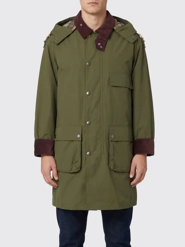 Barbour Waxed Cotton Parka With Hood - Multicolor