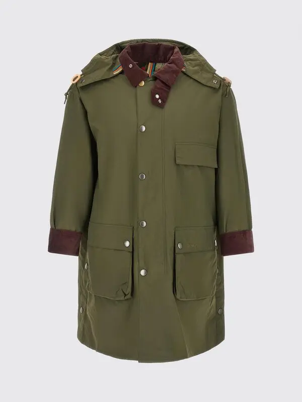 Barbour Waxed Cotton Parka With Hood - Multicolor