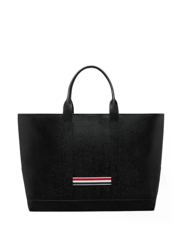Thom Browne Calfskin Leather Medium Tote Bag - Black