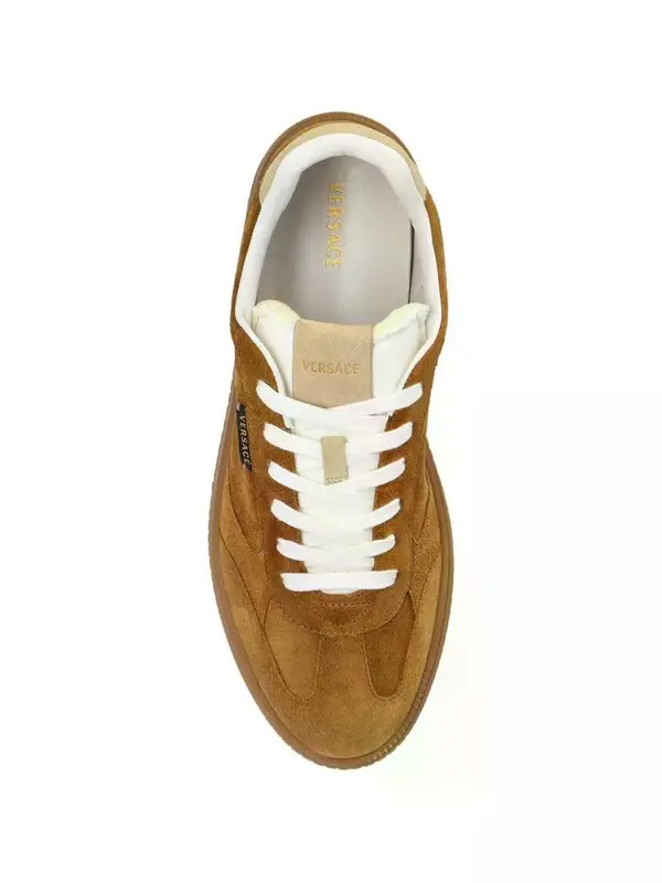 Versace Greca Panelled Sneakers - Brown