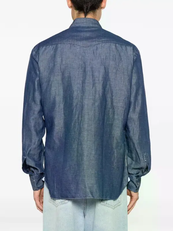 BARBA NAPOLI Flap-pocket Shirt - Blue