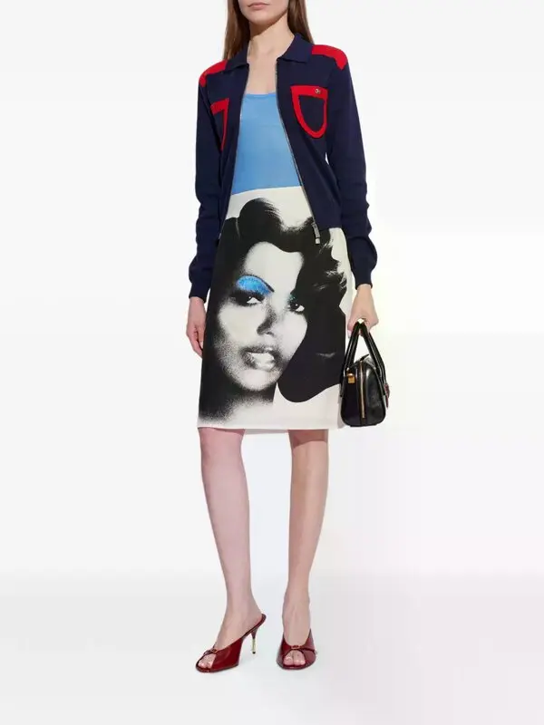Versace Zip-up Polo Collar Cardigan