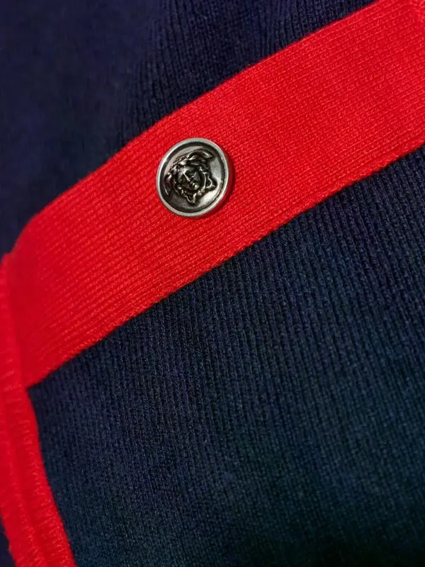 Versace Zip-up Polo Collar Cardigan
