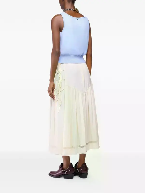 Rabanne Floral-embroidery Tank Top - Blue