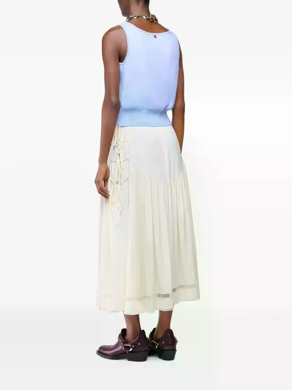 Rabanne Floral-embroidery Tank Top - Blue
