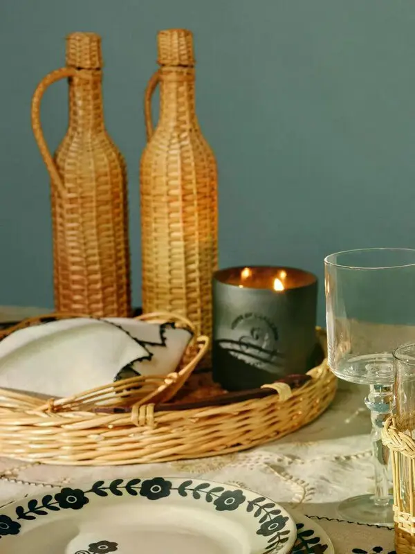 HOUSE OF CAPRICORN Wicker Handle Bottle