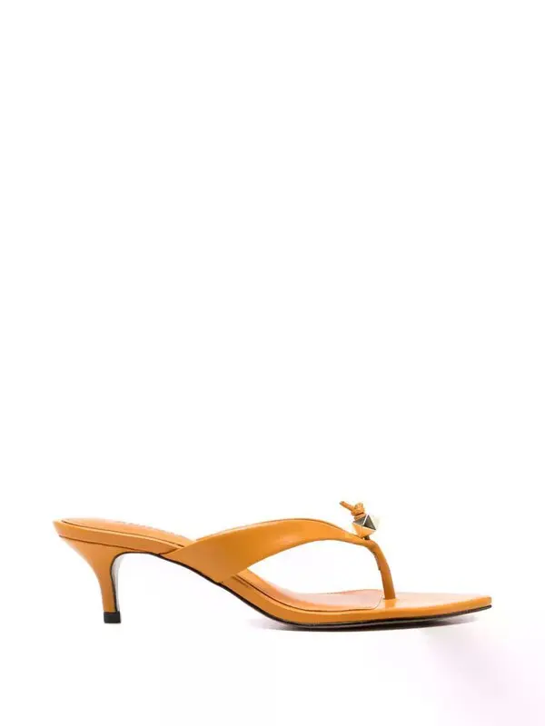 Schutz Knot-detail Leather Sandals - Orange