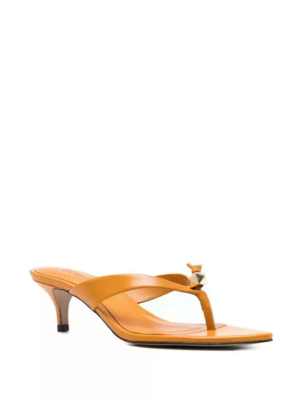 Schutz Knot-detail Leather Sandals - Orange