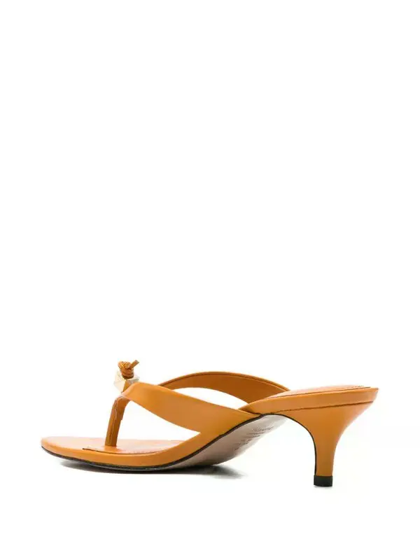 Schutz Knot-detail Leather Sandals - Orange
