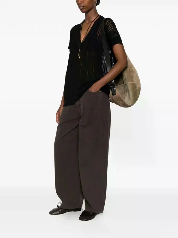 UMA WANG V-neck Textured Top