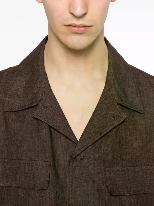 BRIGLIA 1949 Linen Shirt - Brown