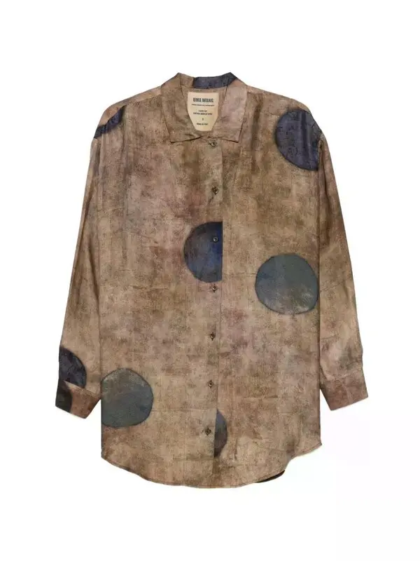 UMA WANG Printed Button-down Shirt - Brown