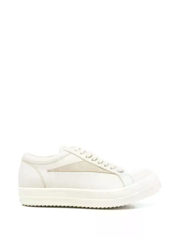 Rick Owens Panelled Leather Sneakers - Neutrals