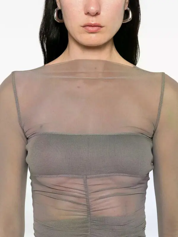 Rick Owens Temple Long-sleeve Bandeau Top - Grey