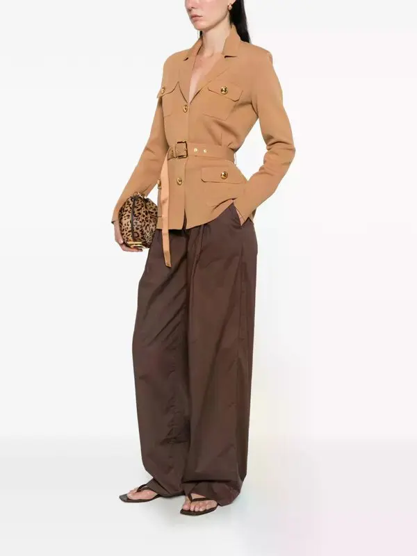 Elisabetta Franchi Buttoned Belted Jacket - Neutrals