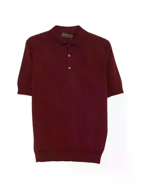 FILIPPO DE LAURENTIIS Patterned Polo Shirt - Red